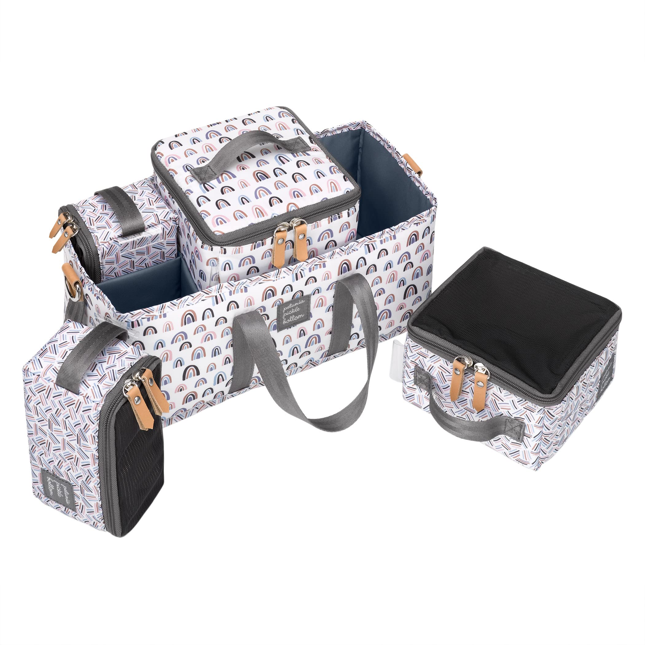 Petunia Pickle Bottom Deluxe Kit, 3-in-1 Grid Caddy Organizer, Lightweight Packing Cubes, Organize Diaper Bag, Stroller, Nursery, Unity