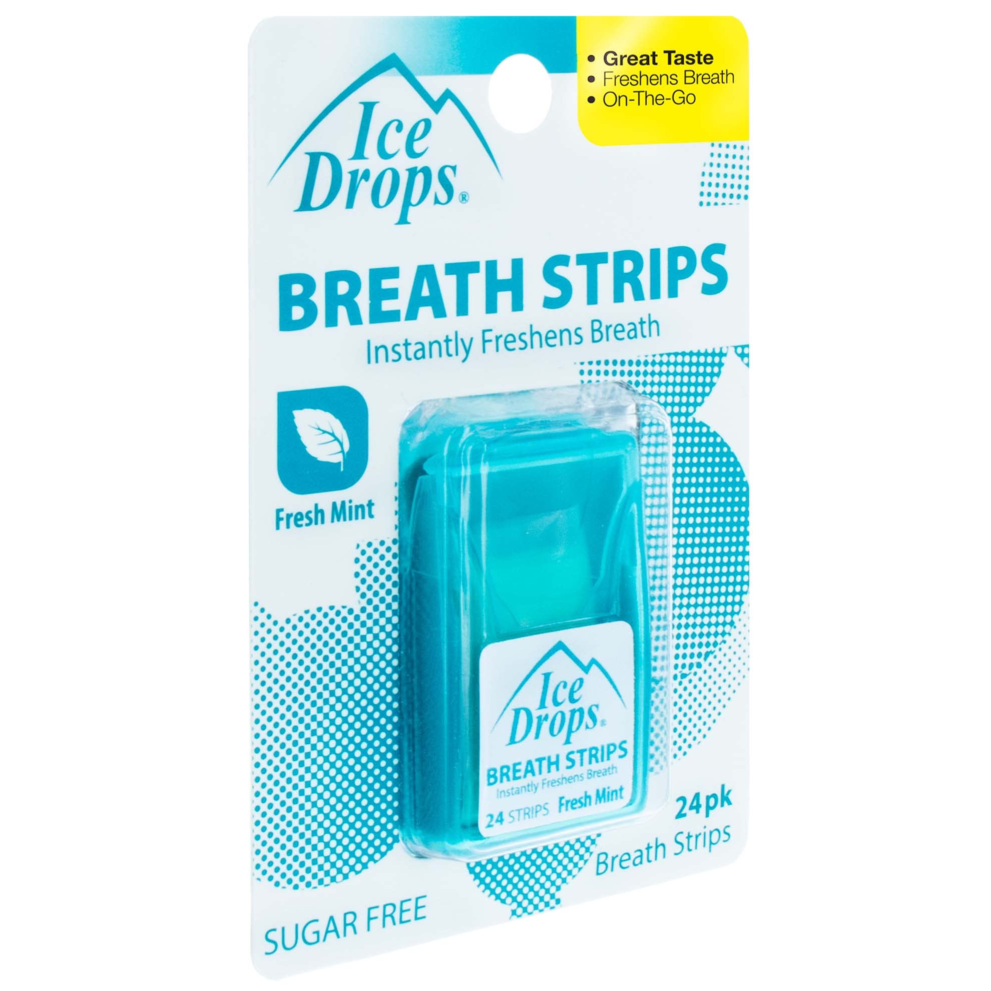 Ice Drops® | 24 Individual Packs of Sugar-Free Breath Strips for Instant Fresh Breath | Each Pack has 24 Fresh Mint Flavored Strips (576 Total Strips)