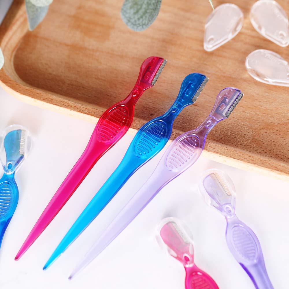 Fciqven 15 Pcs Eyebrow Razors,Multipurpose Face Razors Grooming Shavers with Precision Cover for Women And Men, Professional Makeup Face Care Tools