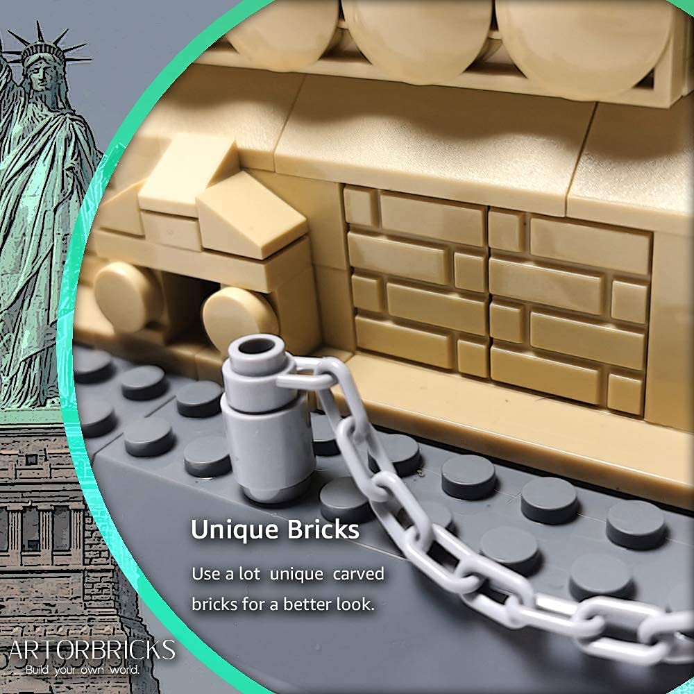 ArtorBricks Architectural Statue of Liberty Building Large Collection Building Set Model Kit and Gift for Kids and Adults(1577 Pieces)