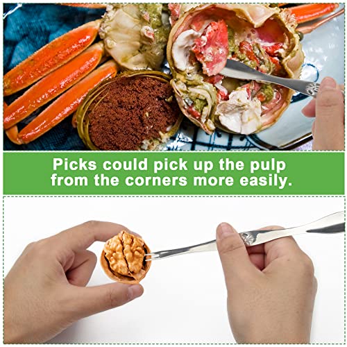 4 Pcs Walnut Cracker Tools, Windspeed Nut Crackers Three Opening Clips Nut Shell Openers Tools for Seafood Cracker, Lobster Crab Non-Slip Handle Shell Cracker with 2 Pcs Picks
