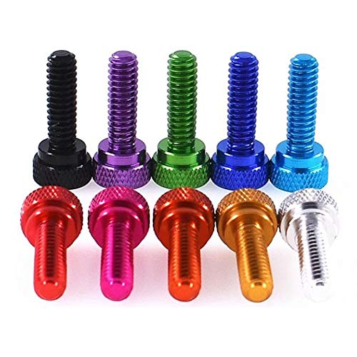 Thumb Screw 5Pcs 1/4-20 Colorful Knurled Hand Screws Telescope Camera Quick Release Holding Step Screw Aluminum Alloy Knurled Head Threaded (Color : Orange, Length : 10mm)