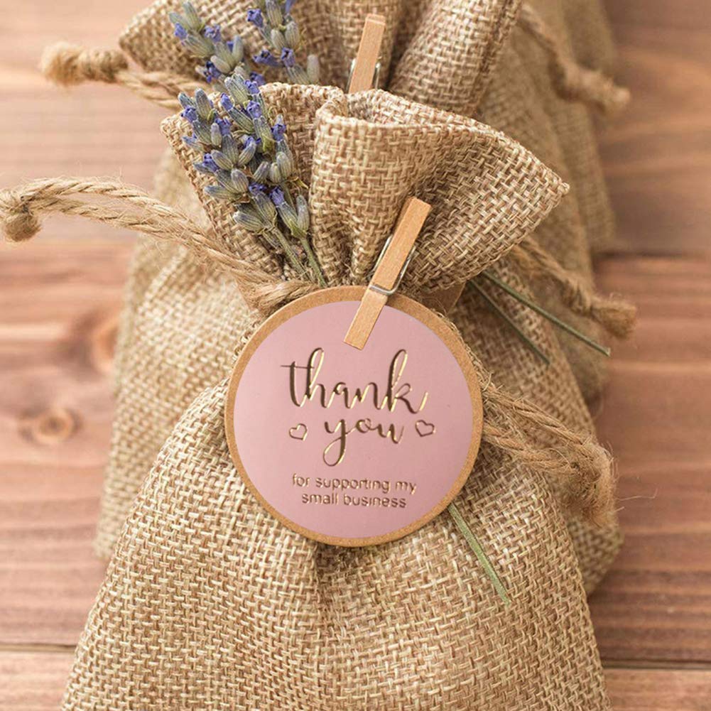 Zamy Thank You Stickers, 3 Rolls 1500 Pieces Self-Adhesive Thank You for Supporting My Small Business Stickers for Envelopes, Bubble Mailers and Gift Bags Packaging, 1 Inch, 500 Pieces Each Roll