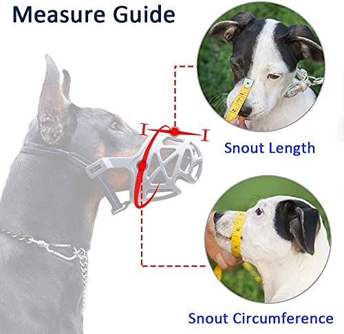 Dog Muzzle, Breathable Basket Muzzles for Small, Medium, Large and X-Large Dogs, Stop Biting, Barking and Chewing, Best for Aggressive Dogs (Large, Black)