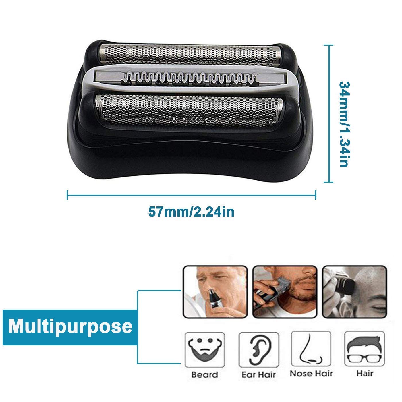 Economical Shaver Replacement Blade Foil Head For Braun Series 3 21B 32B 3090cc 3050cc 3040s 3000S 3020S 3040S 3080S 350CC 370CC 390CC,Cruzer6 …