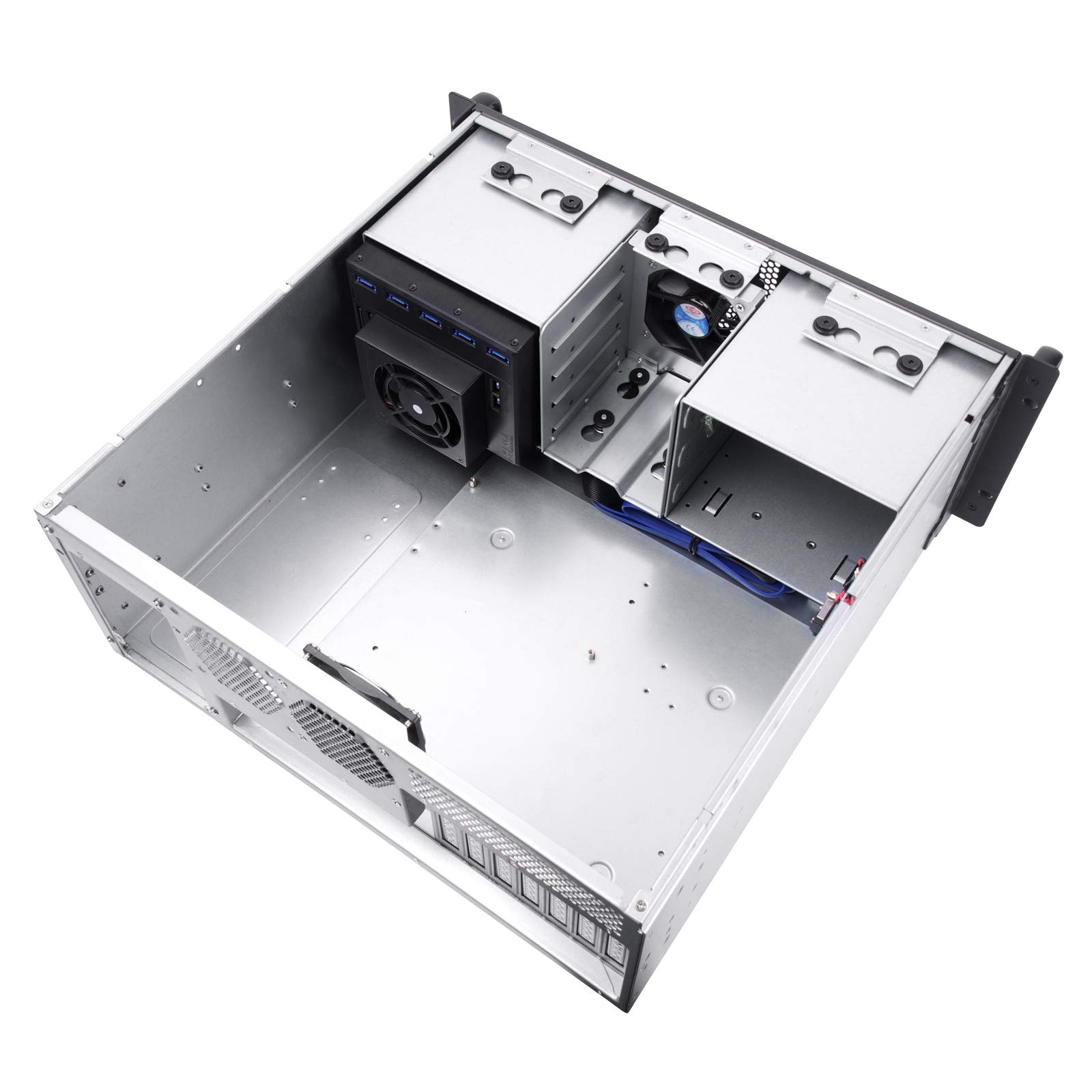 SilverStone Technology RM41-H08 4U Rackmount Server Case with 5 x 3.5 Hot-Swappable Bay and 3 x 5.25 Bays with USB 3.1 Gen 1 RM41-H08-x