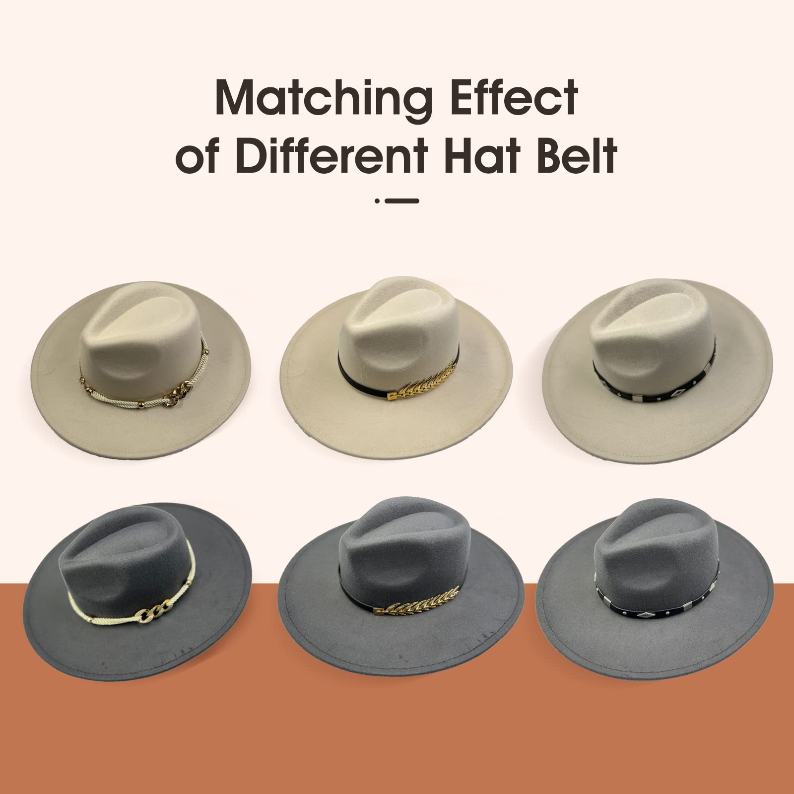 2 Pack Wide Brim Fedora Hats for Women Men, Stylish Felt Fedora Hats for Women Fedora Hats with Belt Felt Panama Hat