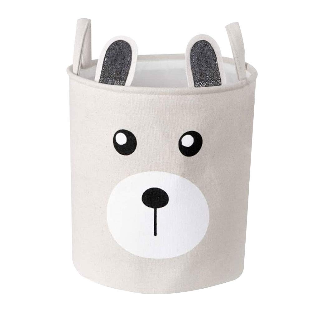 XYDZ Children's Laundry Basket Collapsible Fabric Nursery Storage Bin Cute Organizer Large Foldable Hamper for Home Closet Laundry Cartoon Clothes Bag Toys Storage Stylish Apricot Ear Bear Design