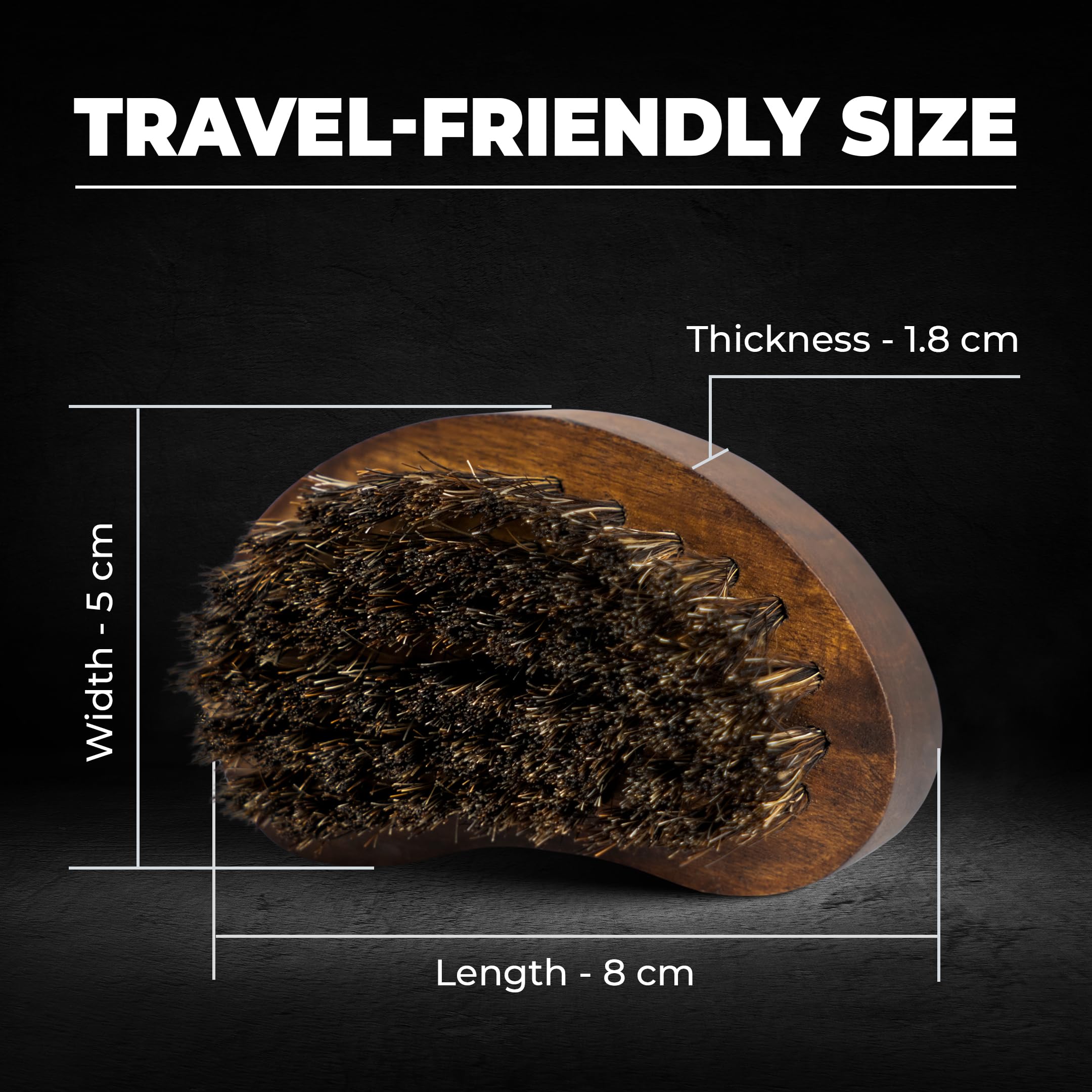 Beardo Boar Bristle Beard Brush For Men | Travel Friendly Pack with Cover | Made from Natural Boar Bristles and Sheesham Wood to shape the beard and simulate hair follicles to boost growth
