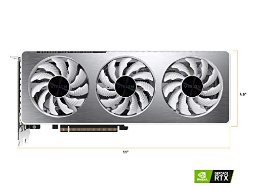 GIGABYTE GeForce RTX 3060 Vision OC 12G Graphics Card, 3X WINDFORCE Fans, 12GB 192-bit GDDR6, GV-N3060VISION OC-12GD Video Card