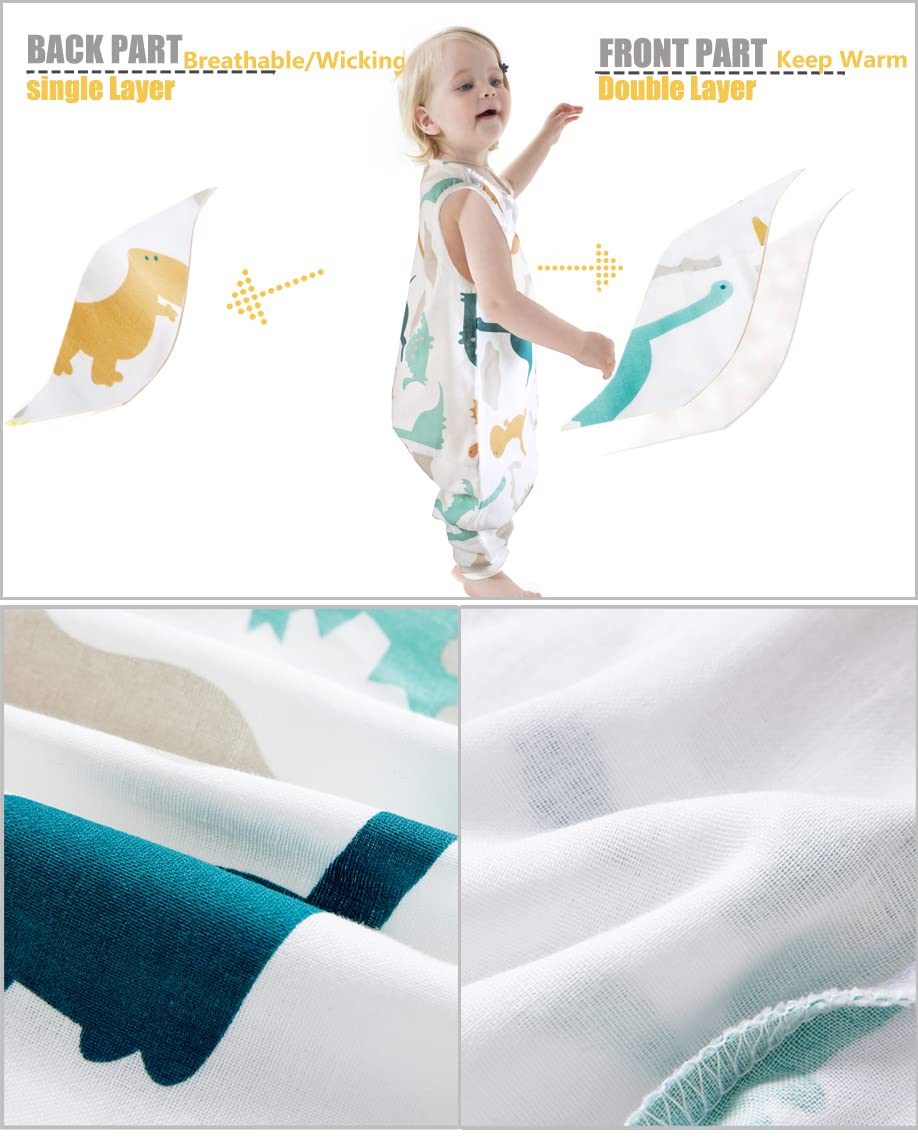 ililmmoe Baby Sleep Sack with Feet Muslin Original Cotton Sleeping Bag Wearable Blankets Non Sleeves 6months-4Y