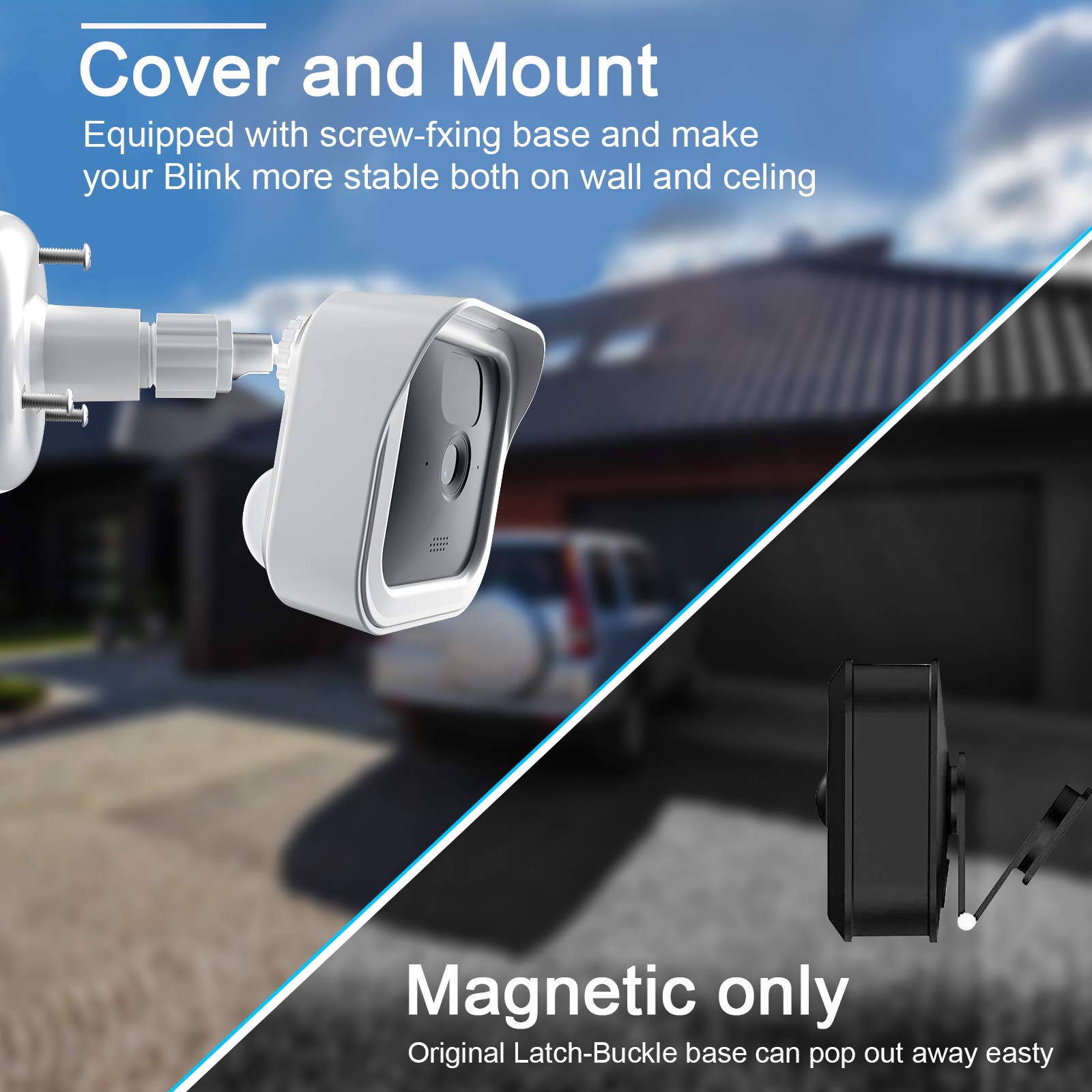 All-New Blink Outdoor Camera Housing and Mounting Bracket, Weather Proof Protective 360 Degree Adjustable Mount with Blink Sync Module 2 Outlet Mount for Blink Home Security Camera (White(3 Packs))