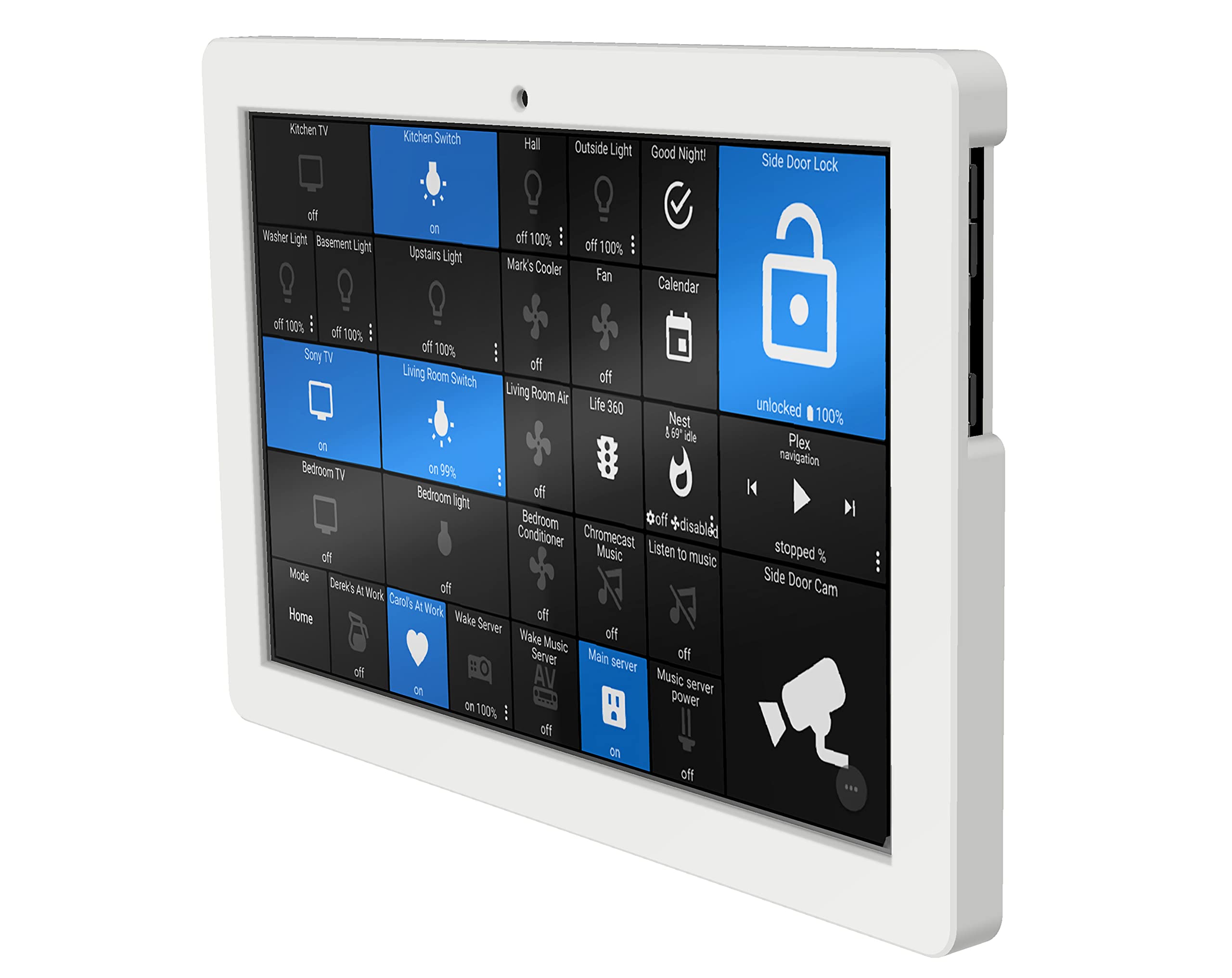 Smart Home Mount Tablet Wall Mount Kit with Integrated Power Cable - Fits Fire 10 - White
