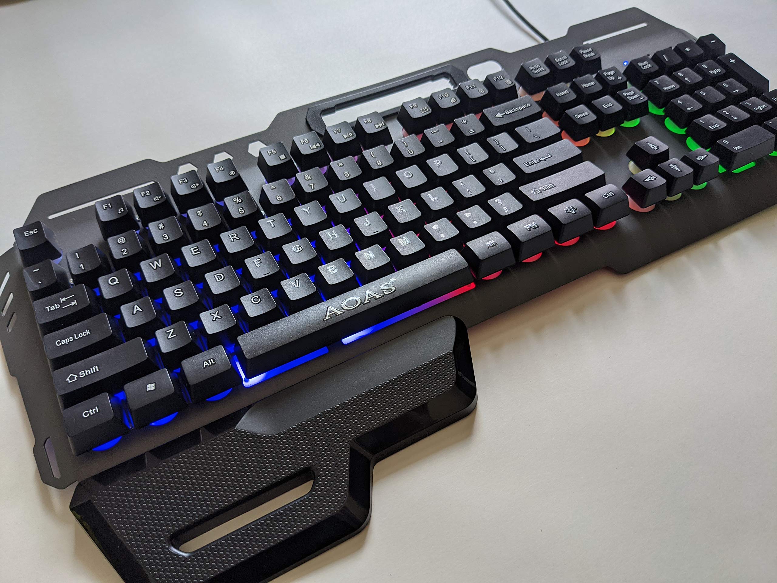 Illuminated Gaming Keyboard Model M-1000, Ergonomic Design, Waterproof and Anti-Skid Design, Support Multiple System, Constant Light/Breathing Mode Switch, Strong USB Cable 1.5m (5 ft.)