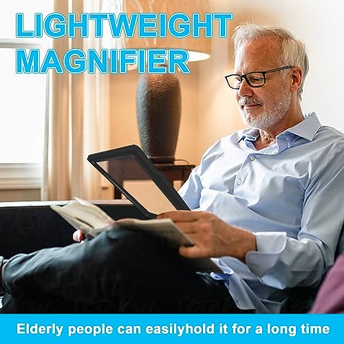 5X Full-Page Magnifying Glass for Reading, Large Hand Reading Magnifier for Seniors and Low Vision Person