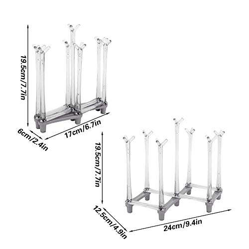 Retractable Cup Drying Rack, Drinking Glass Bottle Drainer Stand Non-slip Bottom Mug Tree Kitchen Countertop Dishes Holder Organizer Bottle Glass Rack Stand Plastic Bag Dryer Rack