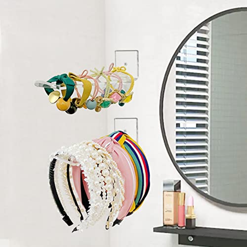 Bigfety Acrylic Headband Holder Wall, 3 Pack Clear Hanging Headband Organizer Storage for Girls Women