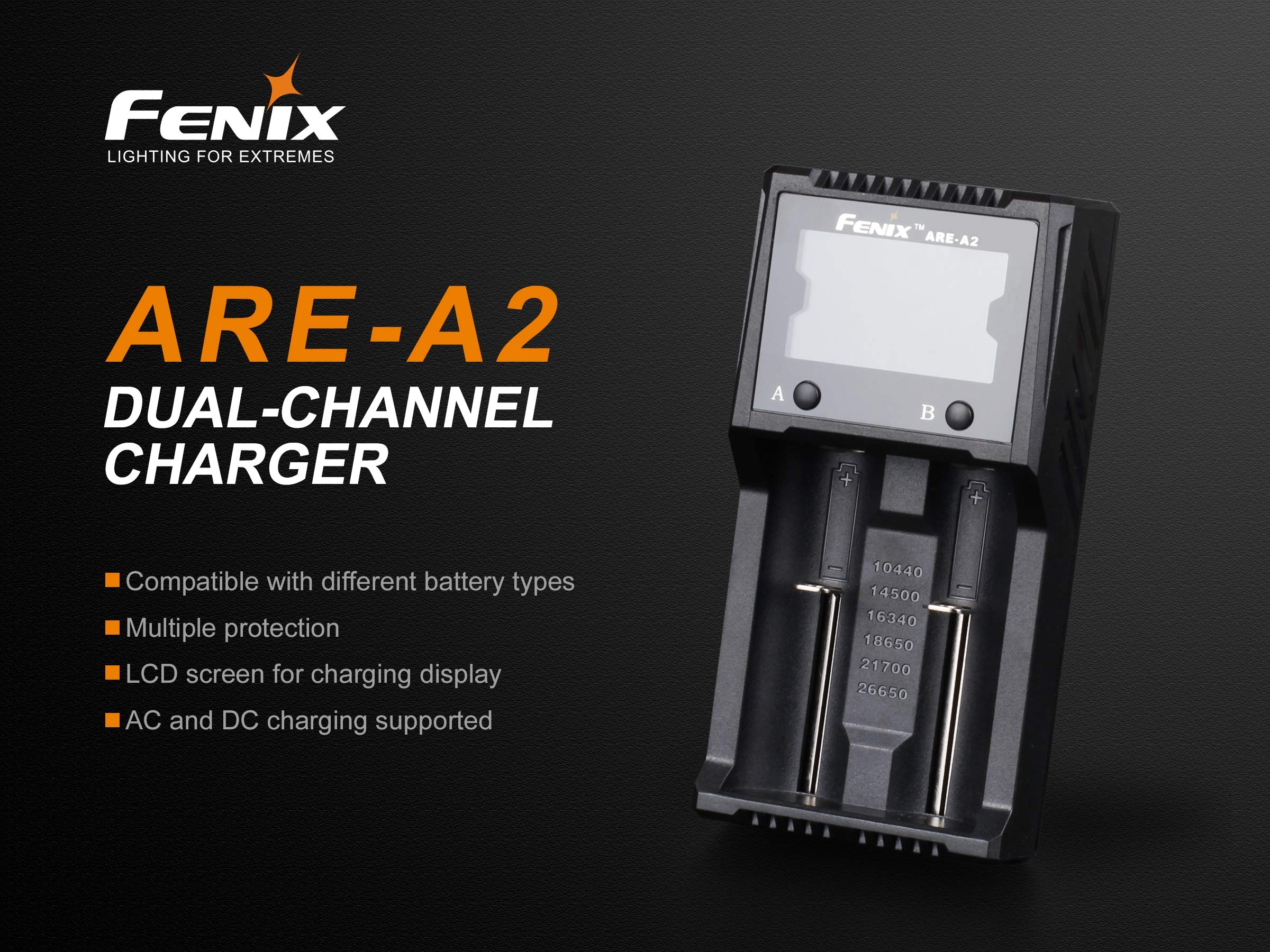 EdisonBright Fenix are-A2 Home/in-car Battery Charger for 21700/18650/16340 BBX5 Battery Carry case Bundle
