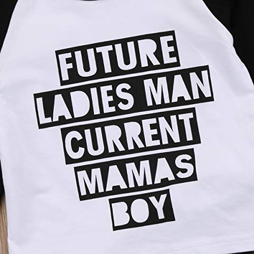 BOUTIKOME 2PCS Baby Boys Clothes Letter T-Shirt Cool Tops+Camouflage Pants Outfit Set Letter Toddler Long Sleeve (Camouflage, 4-5 T (Size:120))