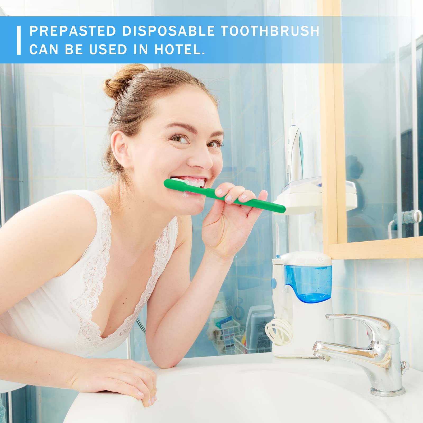 200 Pack Prepasted Disposable Toothbrushes Individually Wrapped Soft Bristle Travel Tooth Brush Single Use Wrapped for Hotel, Camping, Travel, No Water Needed, 4 Colors