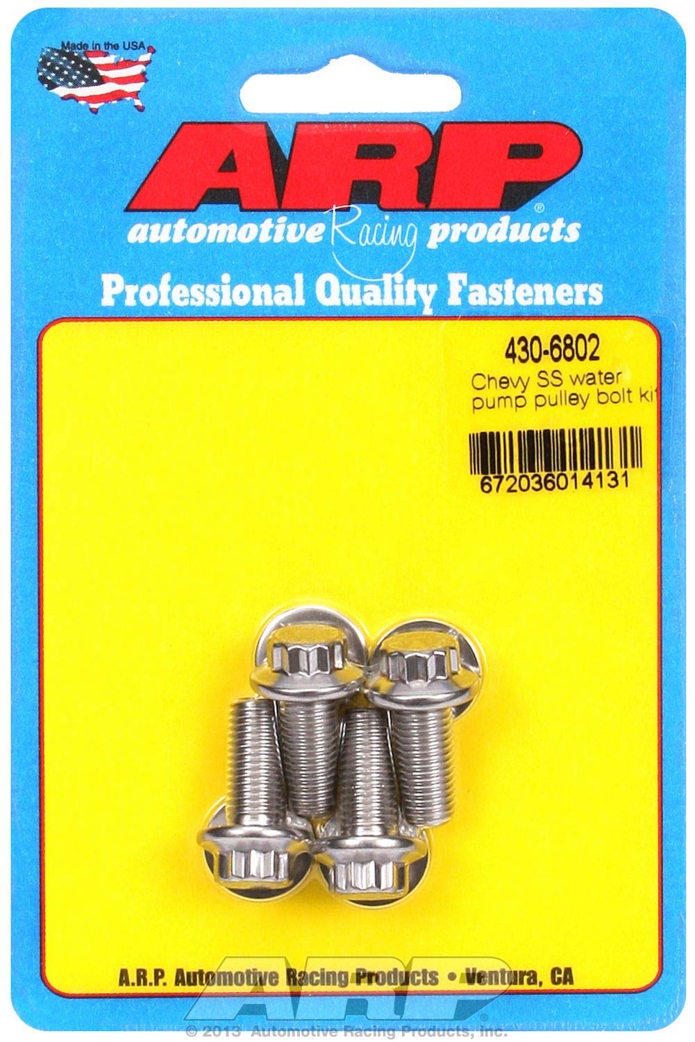 ARP 4306802 Stainless Steel 3-Piece Lower Water Pump Pulley Bolt Kit