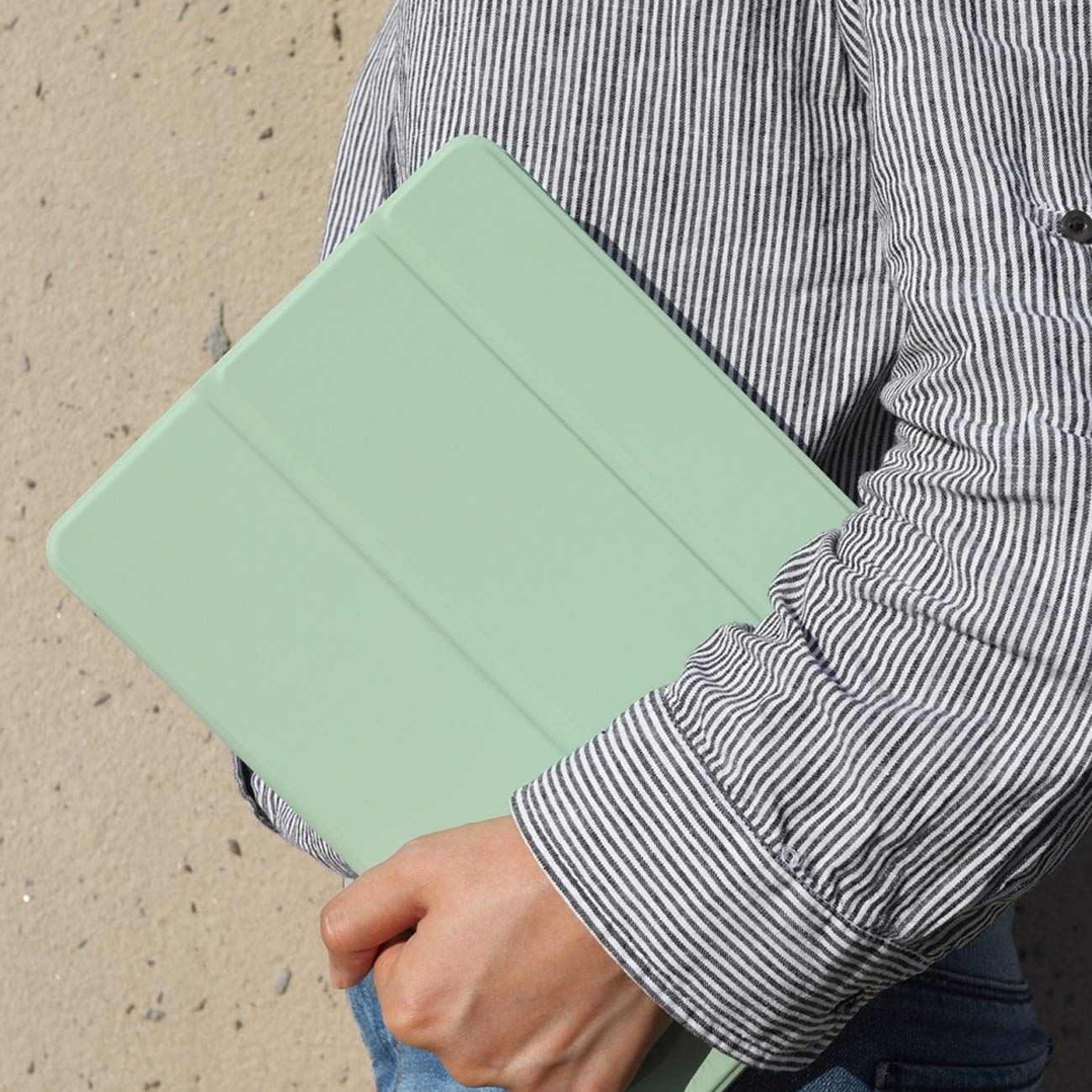 Aoub Case for iPad 6th/5th Generation Cases 9.7 inch 2018/2017 with Pencil Holder, Slim Lightweight Smart Stand Cover, Auto Wake/Sleep, Model A1893 A1954 A1822 A1823, Light Green