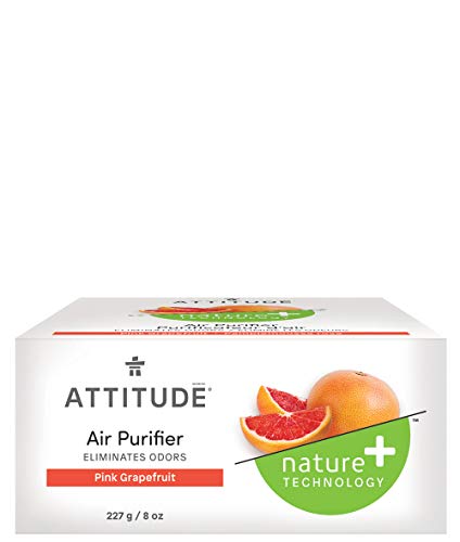 ATTITUDE Natural Air Purifier with Activated Carbon Filter, Hypoallergenic, Pink Grapefruit, 8 Oz, 15226