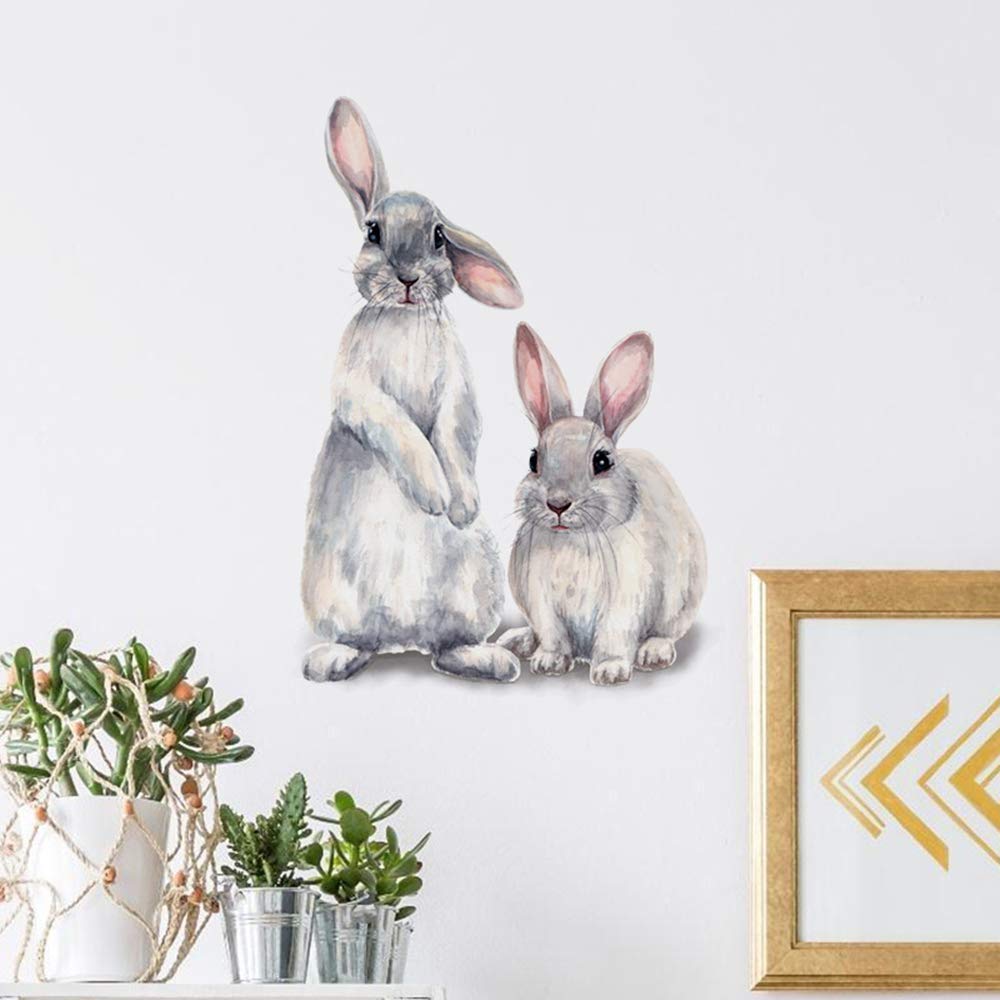 Rabbit Wall Decals Bunny Wall Stickers Vinyl Nursery Toddler Room Lovely Wall Decor Mural Bedroom Decoration DIY Decor for Girls Kids