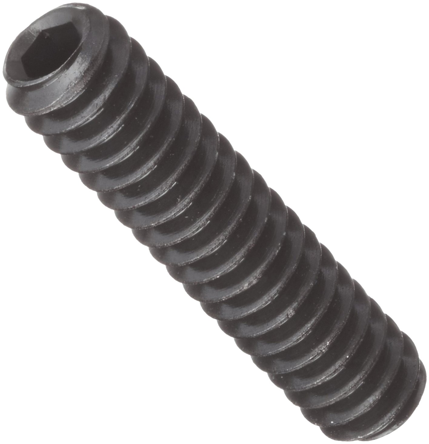 Alloy Steel Set Screw, Black Oxide Finish, Hex Socket Drive, Oval Point, Meets ASME B18.3/ASTM F912, 1/4" Length, #8-32 UNC Threads, Imported (Pack of 100)