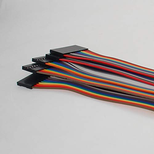 Fielect Female to Female 12P Jumper Wire 2.54mm Pitch Ribbon Cable Breadboard DIY 20cm Long 5pcs