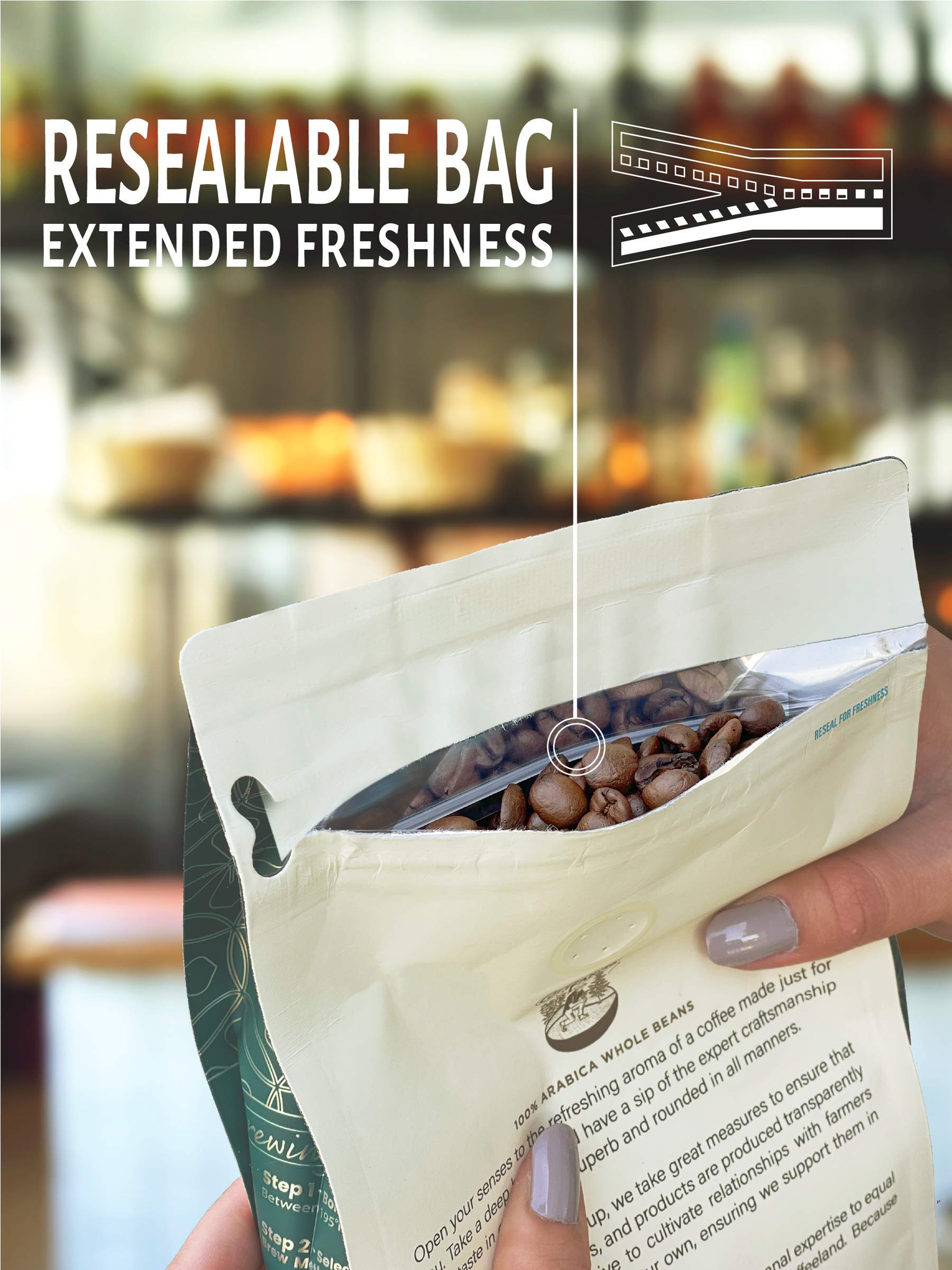 32 Ounce (2 LB) NON-GMO Single Origin Dark Roast Brazil Coffee, Low Acidity all Natural, Single Origin Whole Bean Coffee Notes: Rich Dark Caramel, Milk Chocolate and Sweet Toffee - CoffeaFarms by Coffeeland