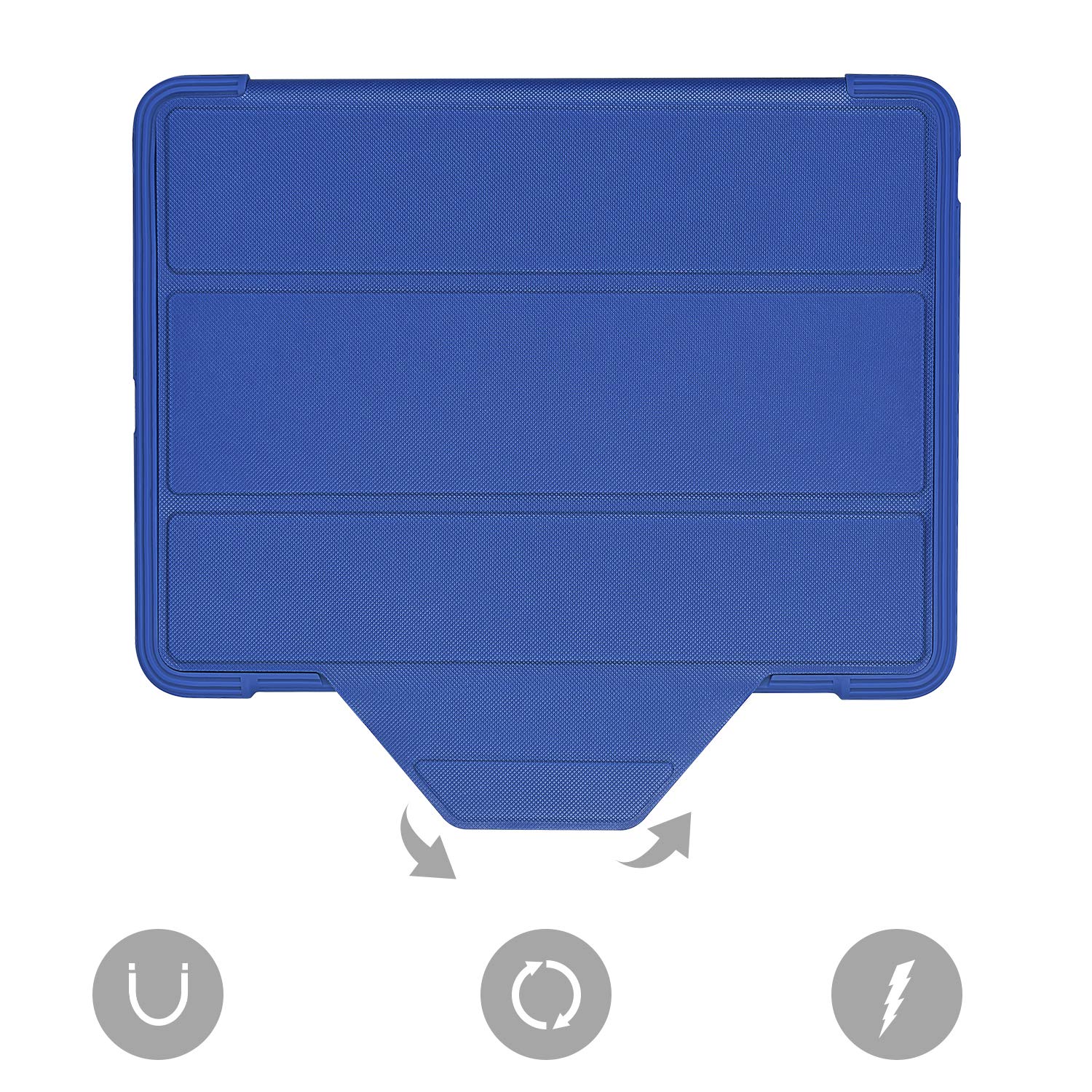 TopEsct Kids Case for iPad 9th/8th/7th Generation, Protective Case with Pencil Holder, Premium Silicone Shockproof Smart Cover Auto Wake/Sleep(Blue)