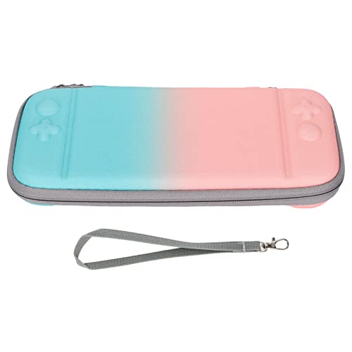 Aoutecen Game Console Storage Bag, Shockproof Gradient Color Handheld Handle Protection Bag with Accessories for Game Console Storage(Gradient pink green)