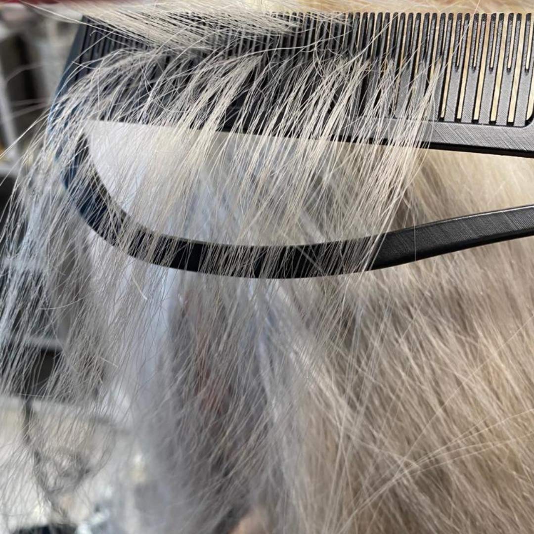 Pink Pewter Authentic "Never Let Go" Carbon Fibre Professional Styling Comb, Balayage, Babylight, Teasylight and Highlighting Long Tail Metal Pick Teaser Comb (Black 10.25") #3