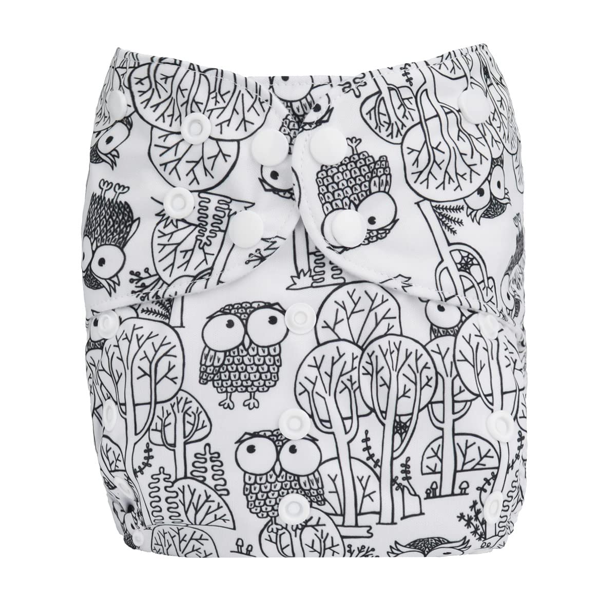 2 to 7 Years Old Cloth Diaper Nappy Pocket Reusable Washable Junior Big Baby Kids Toddler (Trees Owls)