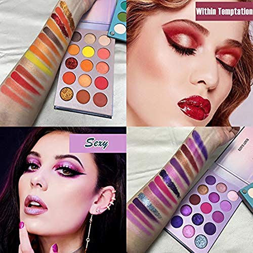 Beauty Searcher 60 Color Eyeshadow Palette, 4 in 1 Board High Pigmented Glitter Matte Eye Shadow Rotation Pearlescent Nude Makeup Palette Eyes Cosmetic