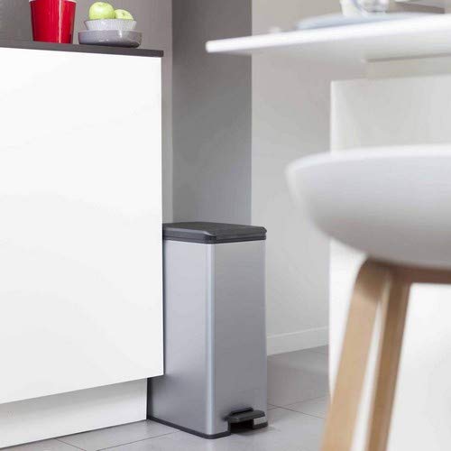CURVER Deco Slim Rubbish bin, 40 l, Silver