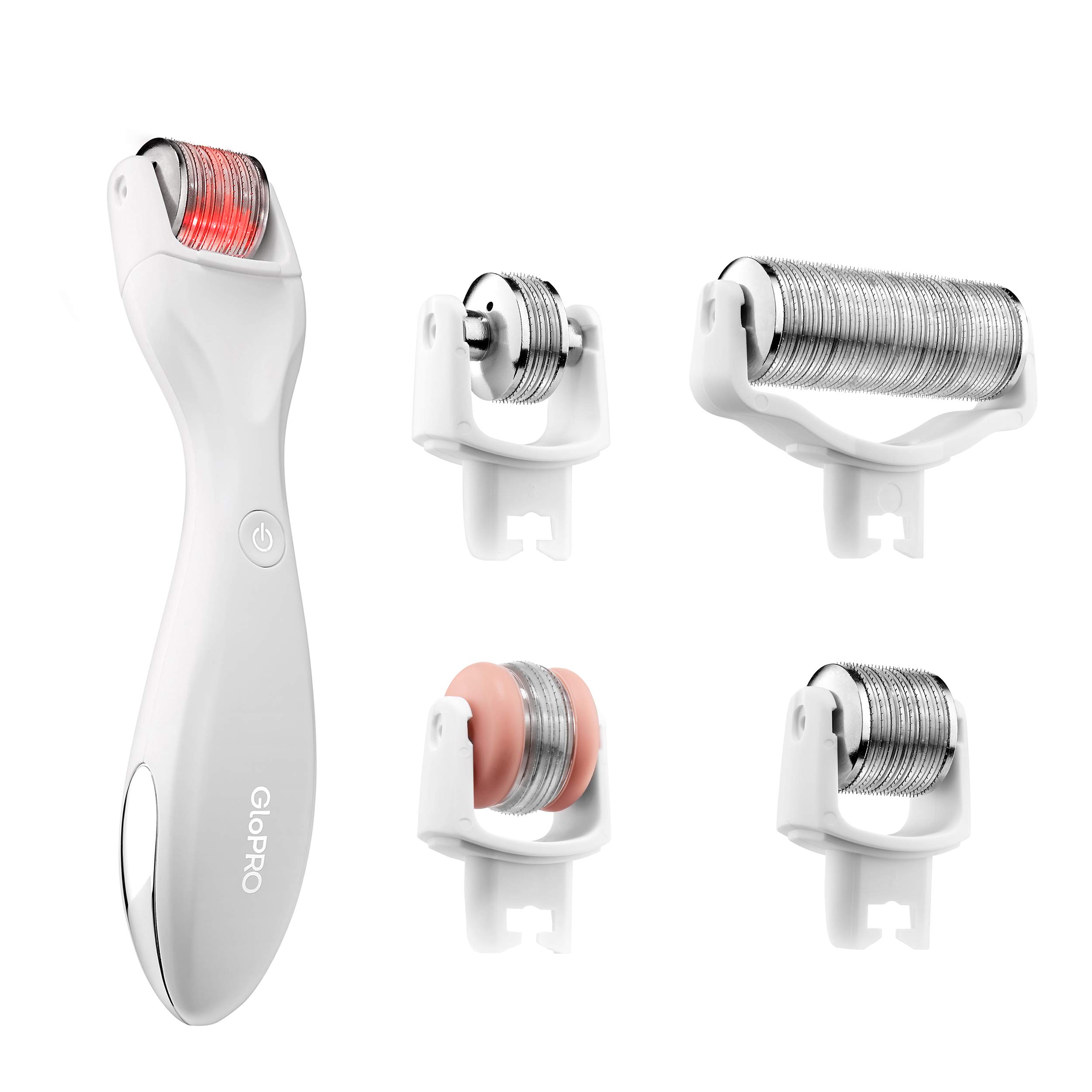 BeautyBio GloPRO๏ธ At-Home Microneedling Tool + 4 Attachment Heads: Face, Eye, Lip & Body. Restores volume and maximizes skincare benefits