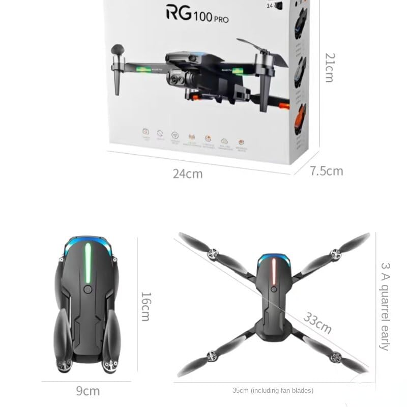 Asiasioc Dual 4K Hd FPV Camera Drone Dual Camera Three Side Obstacle Avoidance Brushless 2.4G WiFi Foldable RC Quadcopter FPV Helicopter