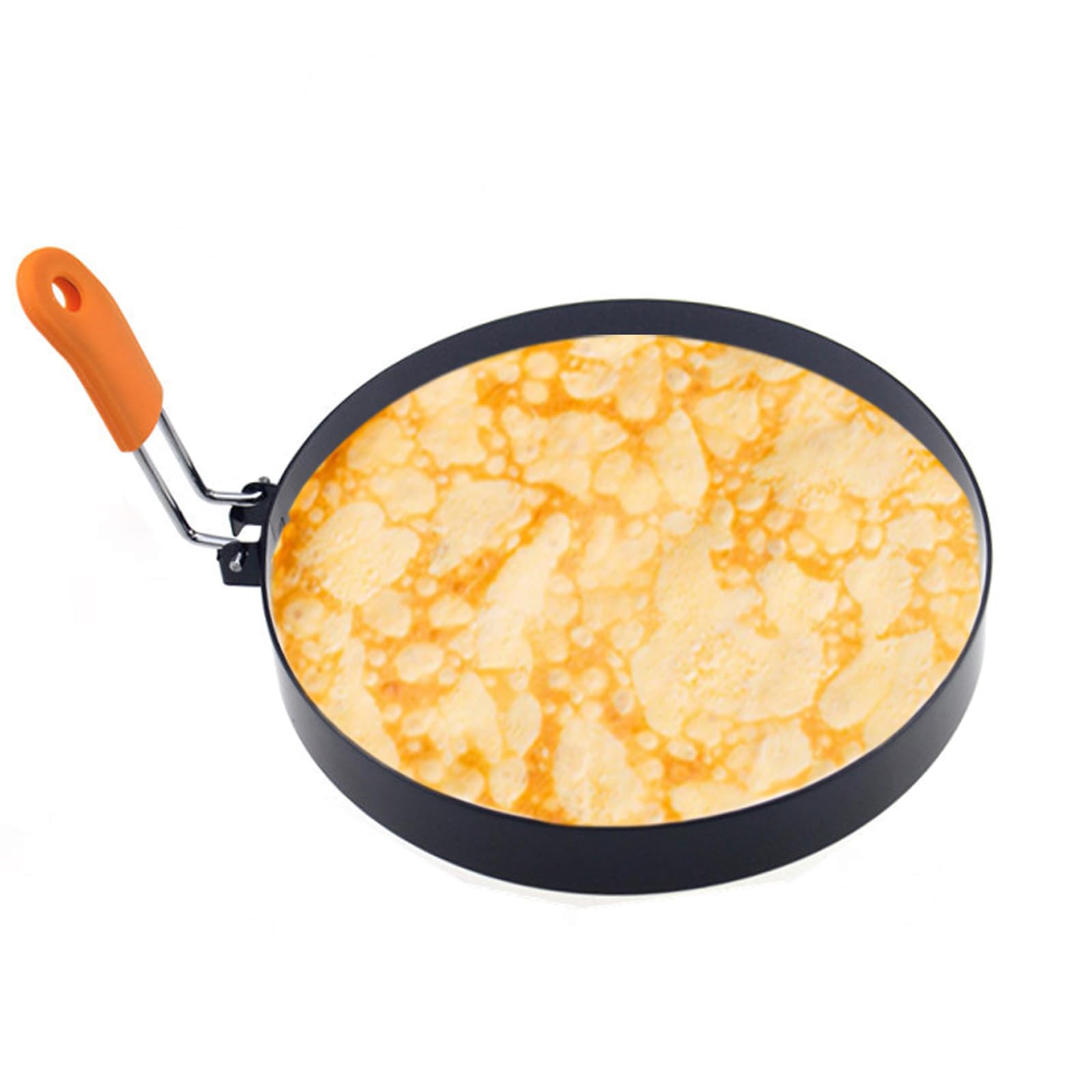 2 Packs 6" Pancake Ring for Griddle,6 Inch Non-stick Omelette Ring,Staineless Steel Crepes Ring Omelet Ring for Griddle Pancakes Egg Ring Pancake Maker,with Silicone Handle for Sandwich Egg Muffin