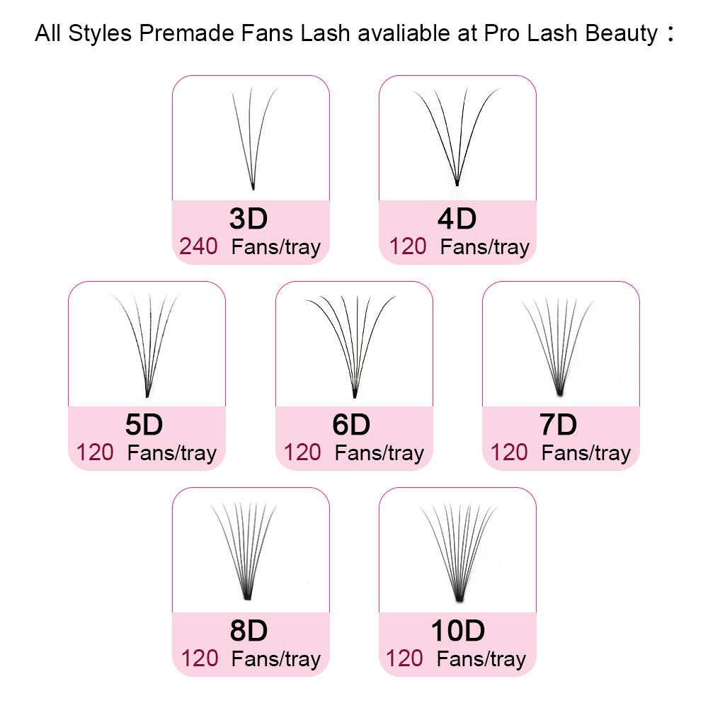 Premade Fans Eyelash Extensions 5D 3D 7D 8D 10D Short Stem Premade Volume Eyelash Extensions 3D 5D 7D Volume Lash Extensions .07 .10 Pre made Lash Fans C D Curl 9-15 MIX(5D-D-0.10,9-15mm)