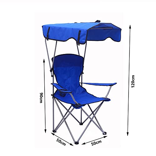 Amazing for less Portable Folding Camping Chair with Canopy Outdoor Camp Tailgate Chair (Blue, Green, Navy, Red) (Blue)