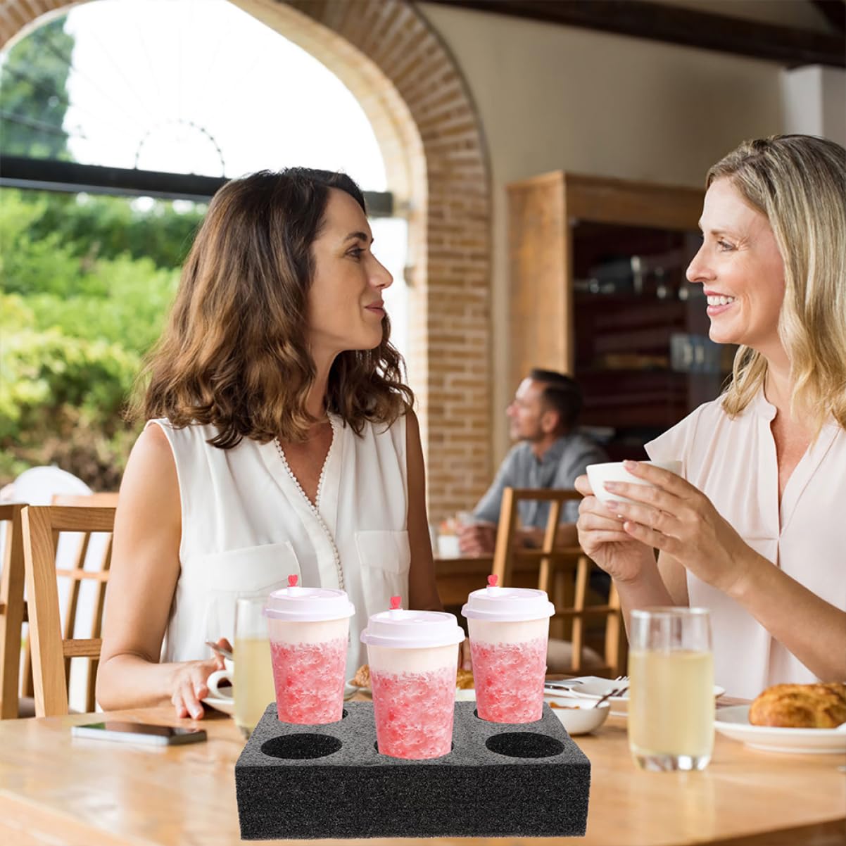 2pcs Milk Tea Drink Cup Holder Sodas Drinks Drink Packaging Tray Coffee Cup Carrier Take Out Cup Holder Disposable Drinkware Coffee Cup Tray Commercial Tea Milk Pearl re-usable