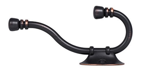 BIRDROCK HOME Classic Wall Mounted Robe & Towel Hooks - 2 Pack - Dual Hook - Large - Oil Rubbed Bronze Towel Robe Hat Coat Hook