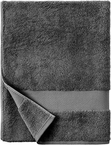 Amazon Aware 100% Organic Cotton Plush Bath Towels - 6-Piece Set, Dark Gray