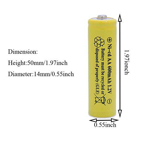 BAOBIAN AA NiCd 600mAh 1.2V Rechargeable Batteries Low Self Discharge for Solar Lights Outside Garden Lamps,Remotes,Mice Pre-Recharged (12Pack)