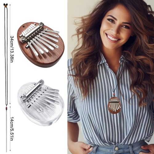 2 Set Thumb Piano 8 Keys, AIFUDA Mini Thumb Piano Portable Finger Piano Musical Instruments Gift for Adults with Lanyard