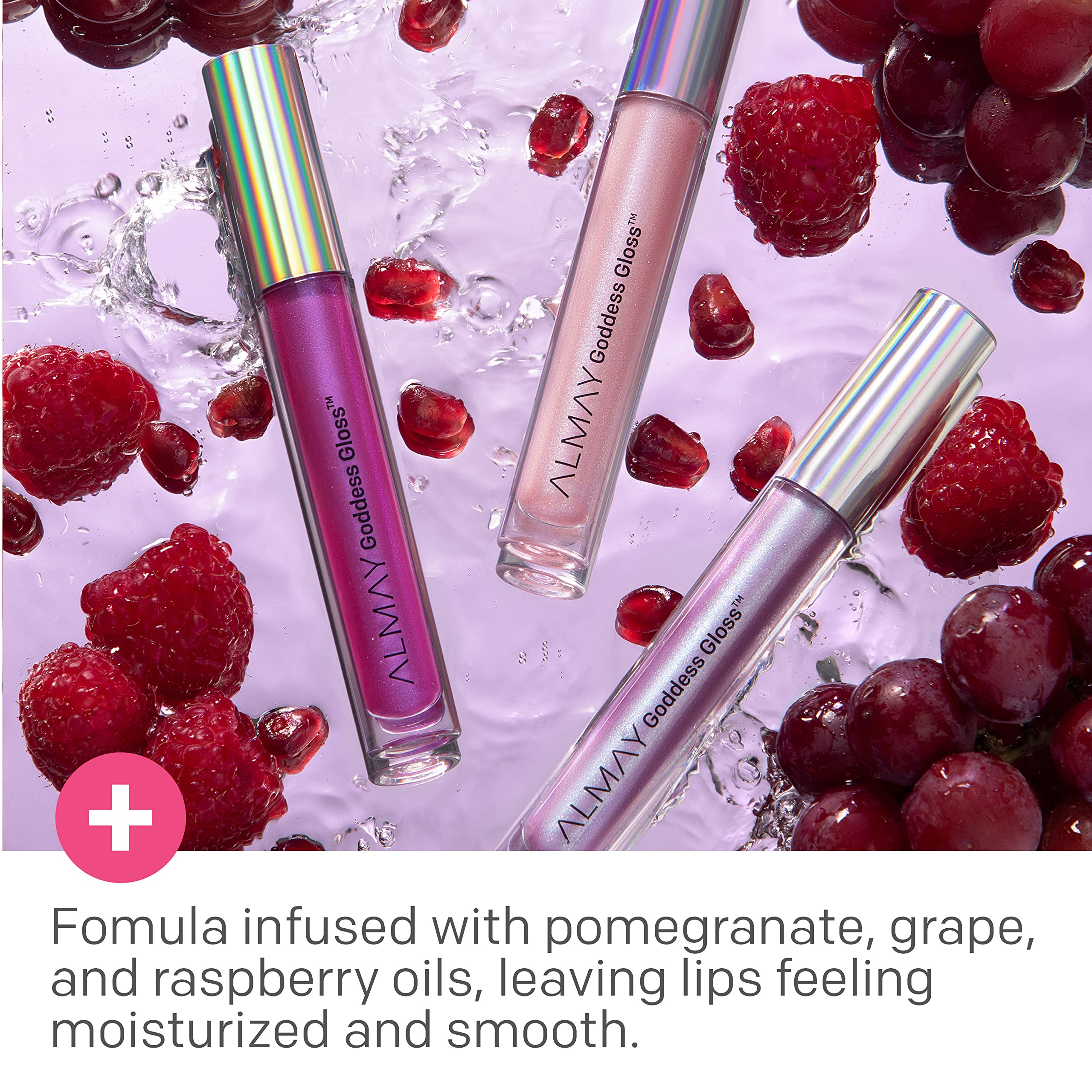 Almay Lip Gloss, Non-Sticky Lip Makeup, Holographic Glitter Finish, Hypoallergenic, 700 Flame, 0.9 Oz