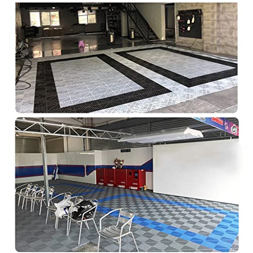 BBGS Grid Drainage Mat, 10pcs Plastic Grid Flooring Pad, Non-Slip Thicken Plastic Grid Carpet for Car Wash Project Flowerpot (Color : Style 3-400x400x32mm)