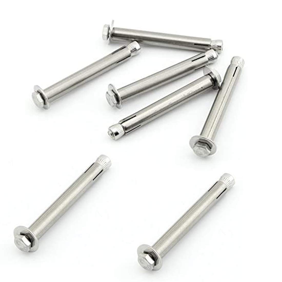 Hex Expansion Bolt Hex Head Nut Sleeve Expansion Screw 304 Stainless Steel External Furniture Bolts, Expanding Shield Anchor Screws Bolts Fastener M6x60mm 5 Pack